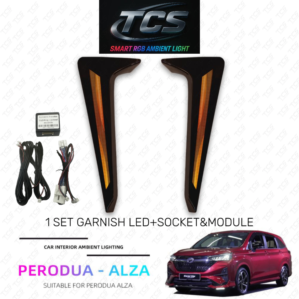 TCS PERODUA ALZA 2022-2025 CAR SMART RGB SPOILER GARNISH LED PLUG AND ...