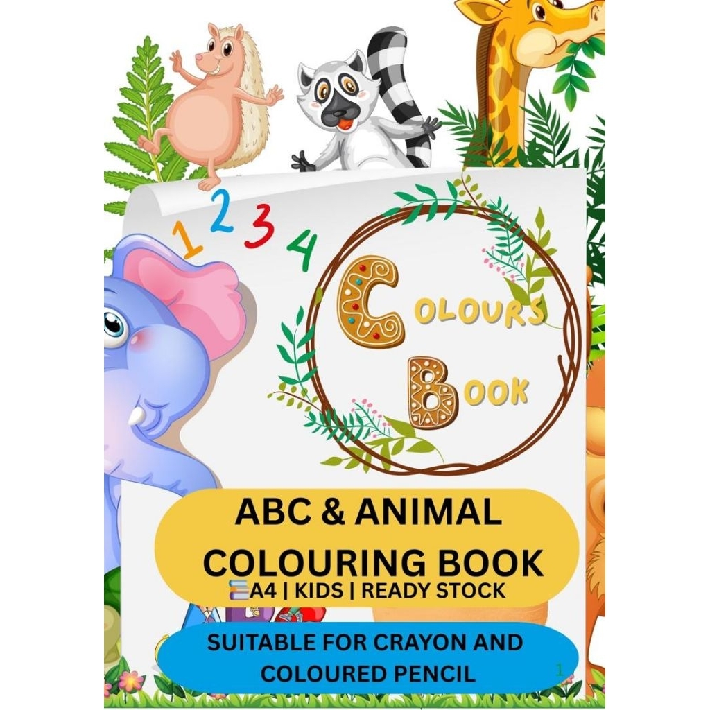 ABC & Animal Colouring Book for Kids | A4 Activity Book | Buku Mewarna ...
