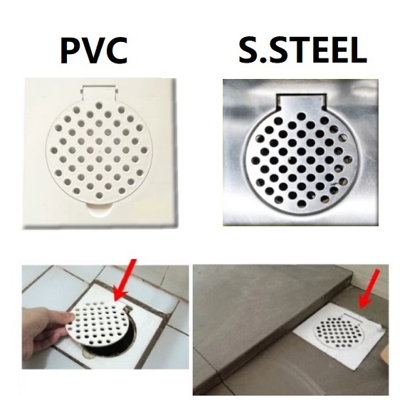 MKR 6" x 6" Floor Grating Anti Smell Drain Cover/ Square Floor Grating Cover/Floor Trap/Penutup ...