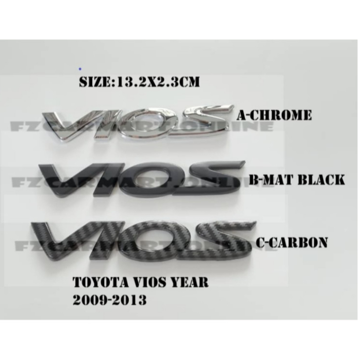 TOYOTA VIOS EMBLEM LOGO-(ABS) 2009-2013 | Shopee Malaysia
