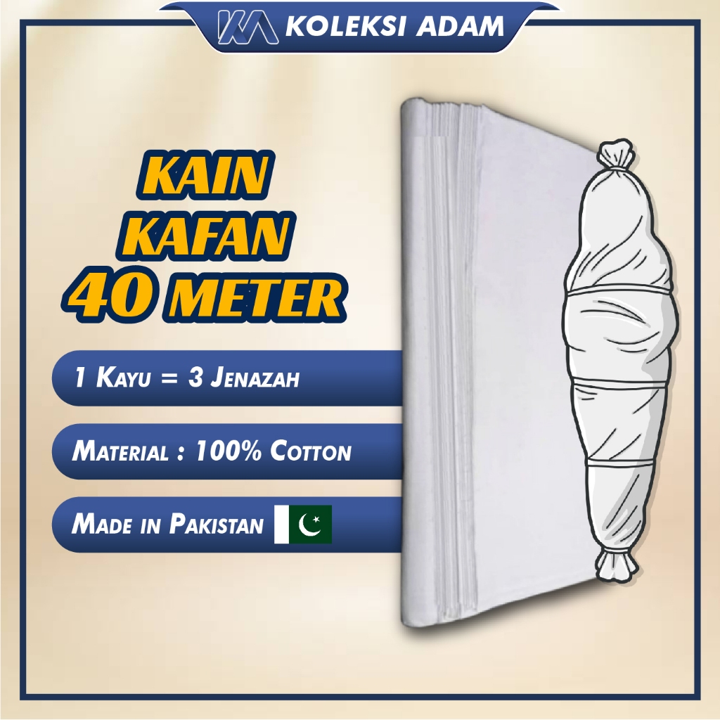 Kain Kafan Putih 40 Meter – Bidang 60 Inci | 1 Kayu = 3 Jenazah | Kain ...