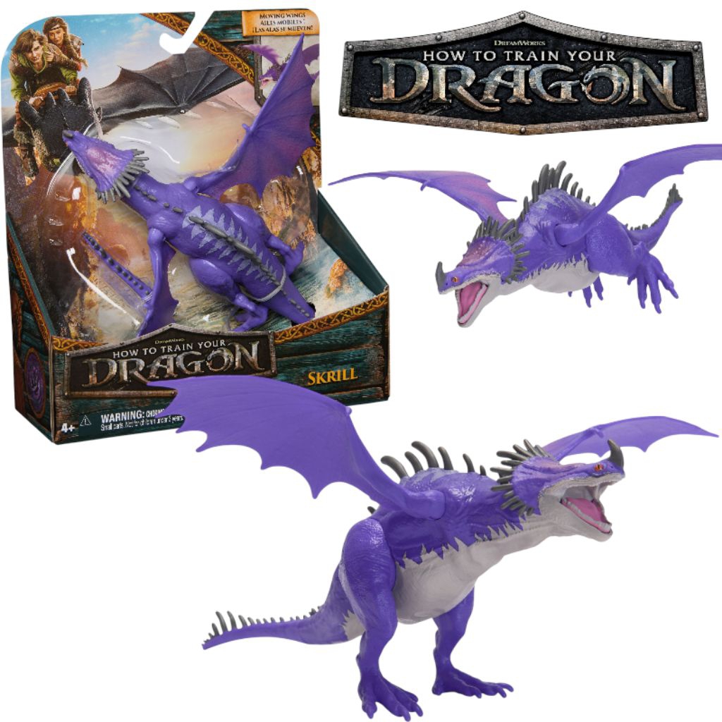 Spin Master DreamWorks How To Train Your Dragon Skrill 9-Inch Action ...