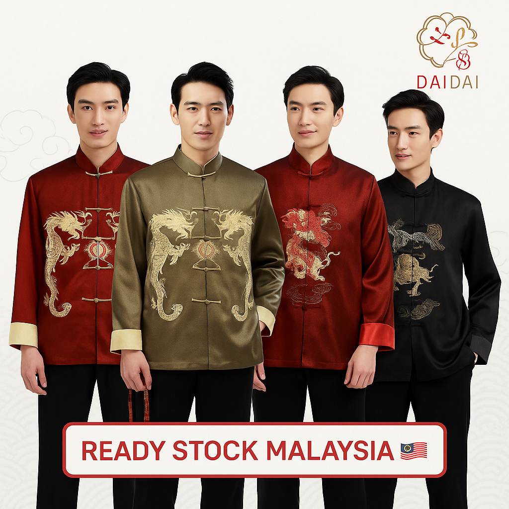 daidai (Ready Stock) CNY Chinese New year Men Man Tang Suit Samfu Sam ...