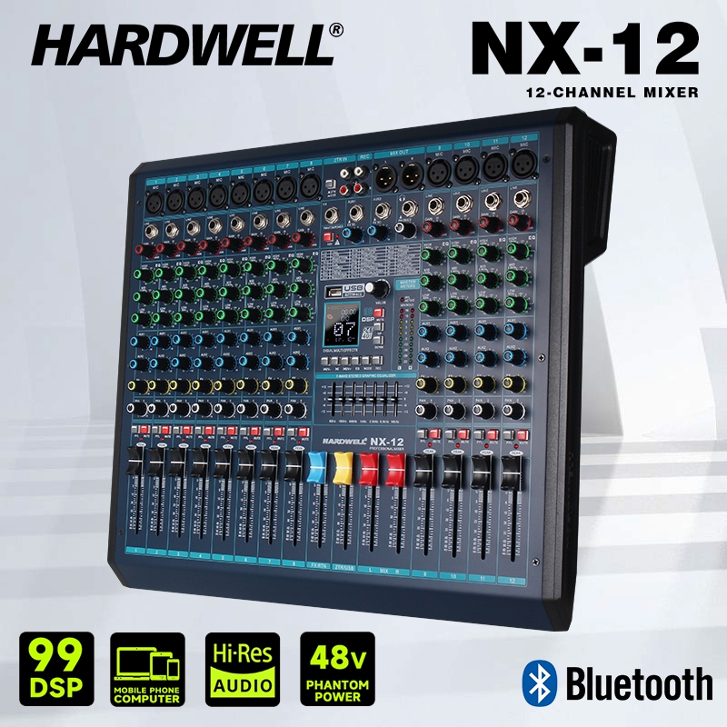 HARDWELL NX-8/NX-12 Professional Mixing Console, Built-in Bluetooth ...