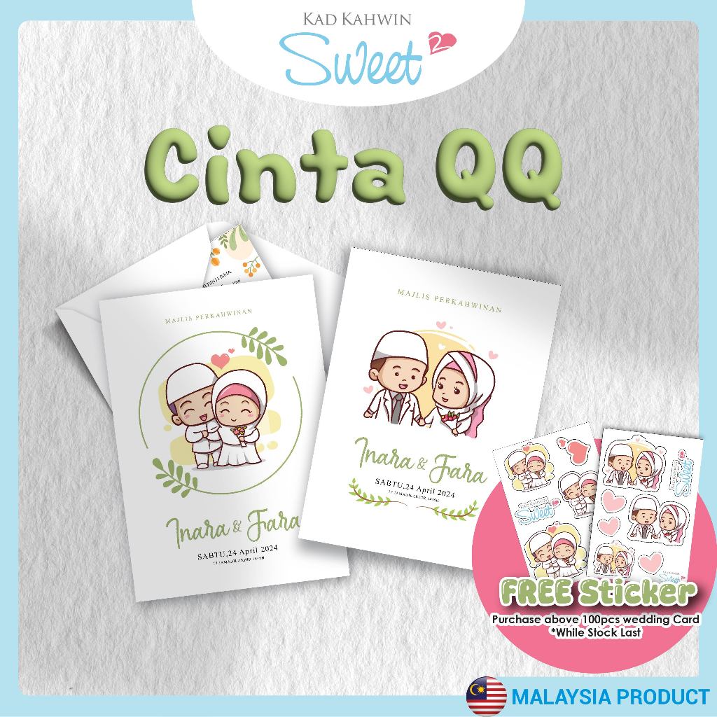 CintaQQ Kad Kahwin2025/Wedding Kad/Kartu/Wedding Card/Kartu Undangan Pernikahan/Custom Nama ...