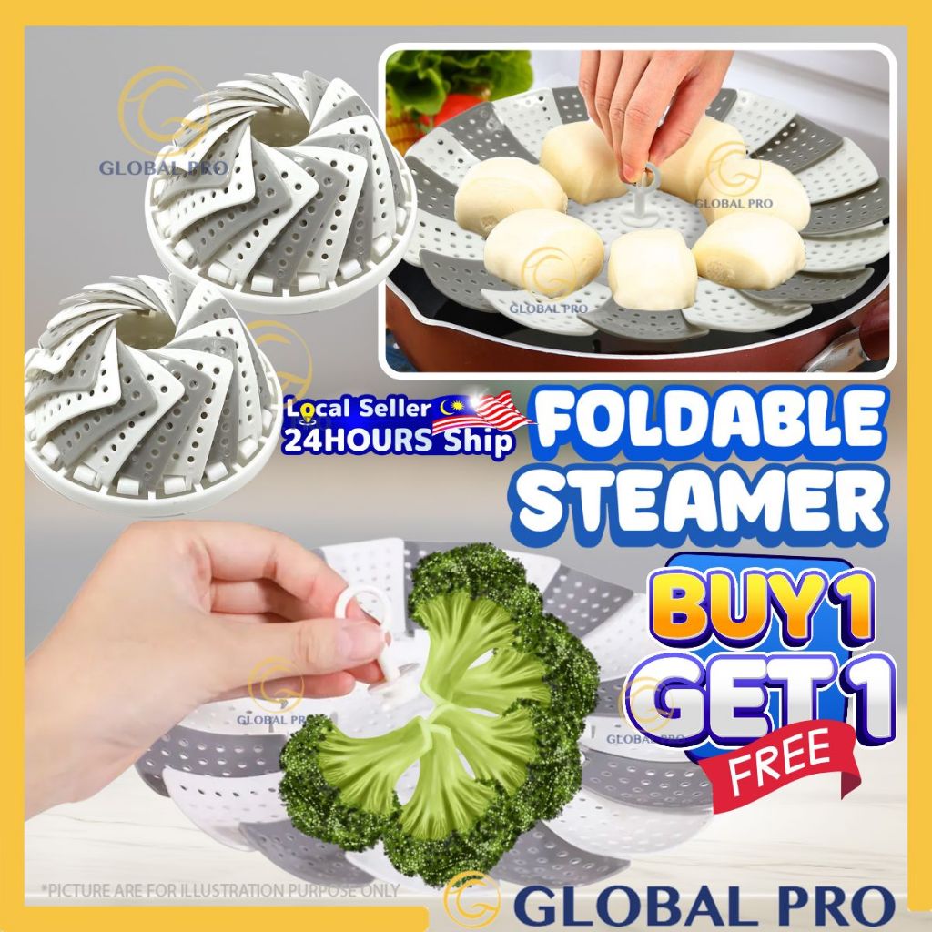 BOGO FOLDABLE Food Steamer Pengukus Mini Dim Sum Steamer Steaming Tray ...