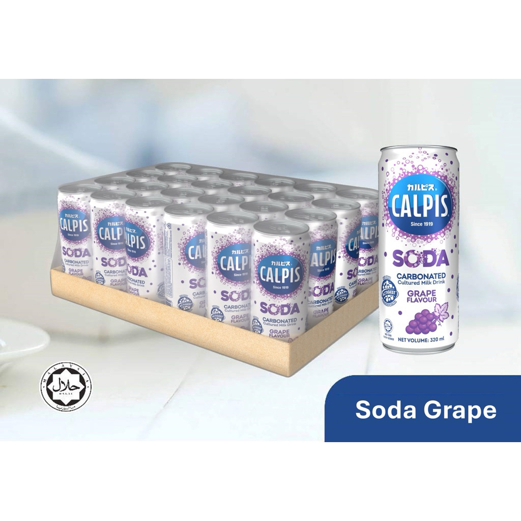 Calpis Soda Perisa Asli/Anggur (320ml x 24 cans) | Shopee Malaysia