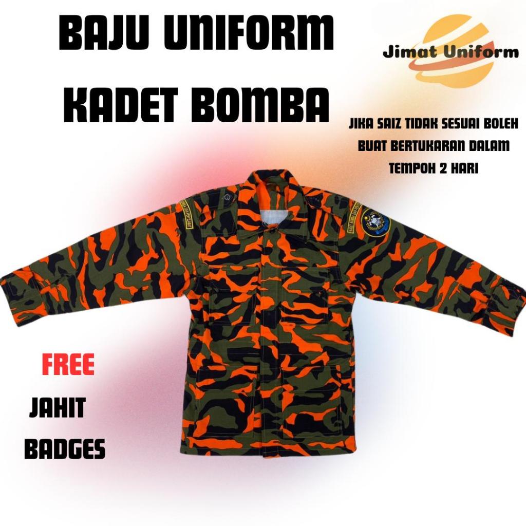 Baju Uniform Celoreng Kadet Bomba - Free Jahit Badges / Shipping ...