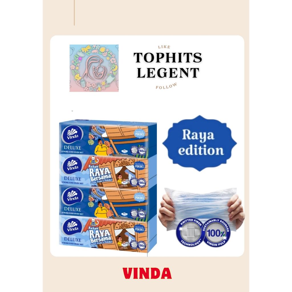 Vinda Deluxe Box Facial Tissue 3ply Raya Limited Edition 80s | Shopee ...