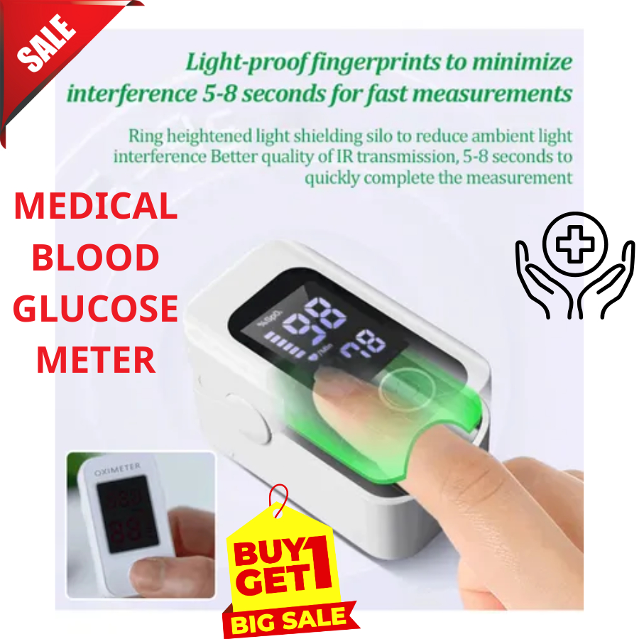 [BUY 1 GET 1] MEDICAL BLOOD GLUCOSE METER Blood Oxygen Finger Pulse ...