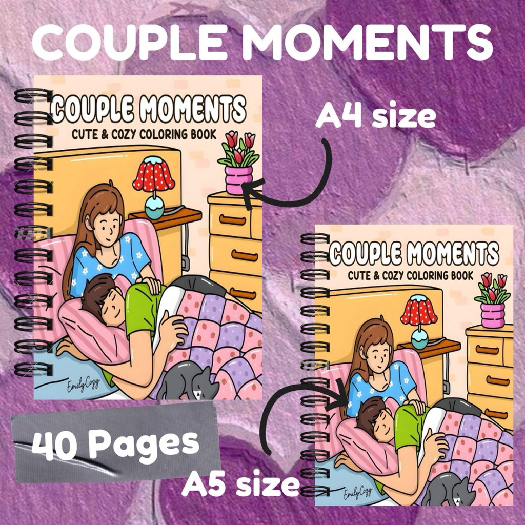 Couple Moments Coloring book loose paper a cute and cozy coloring book ...