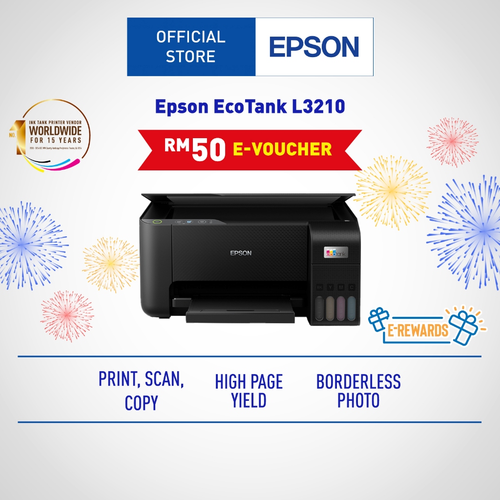 [REDEEM TNG RM70] Epson EcoTank L3210 (Black) A4 All-in-One Ink Tank Printer | Shopee Malaysia