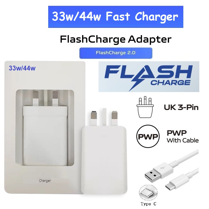 33w/44w Fast Charger For Vivo Flash Charge Adapter With Type-C Cable ...