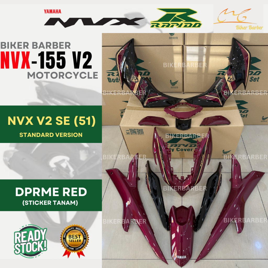 RAPIDO Coverset Yamaha Nvx V2 SE (51) Merah Titan Biru Grey Body Cover ...