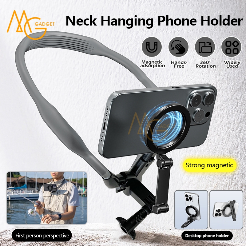 Silicone Magnetic Neck Holder Phone Mount Selfie Chest Stand Strap ...