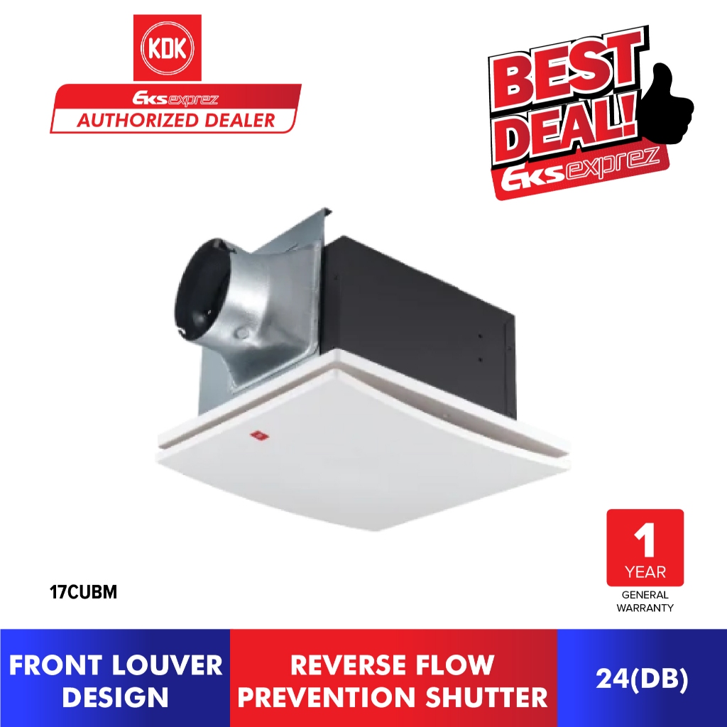 KDK Ceiling Mounted Steel Type Ventilation Fan 17CUBM / 24CUBM | Shopee ...