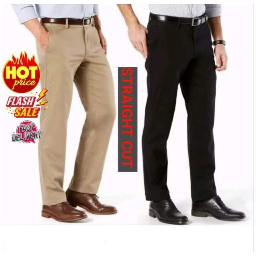 SELUAR STRAIGHT CUT PANTS SLACK Unisex Strechable Size {28-48} | Shopee ...