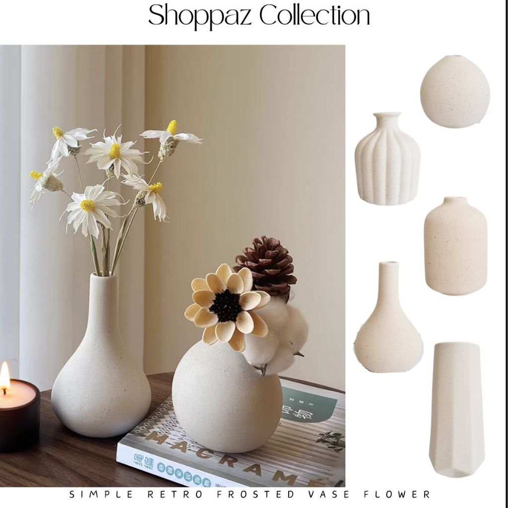 Shoppaz Ceramic Vase Pot Vase Flower Vases Decor Nordic Vase ...