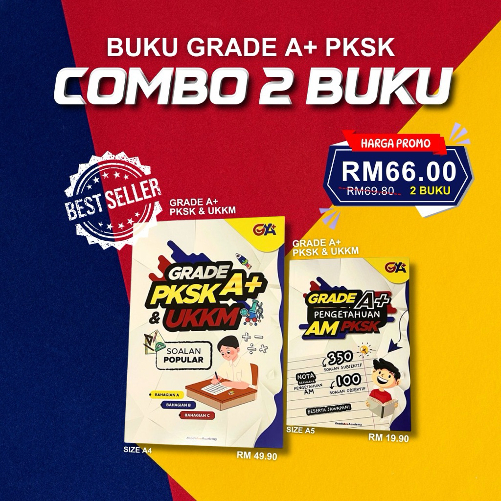 [Combo | Edisi Terkini 2025] Buku Grade A+ PKSK & UKKM + Pengetahuan Am PKSK Tahun 6 ...