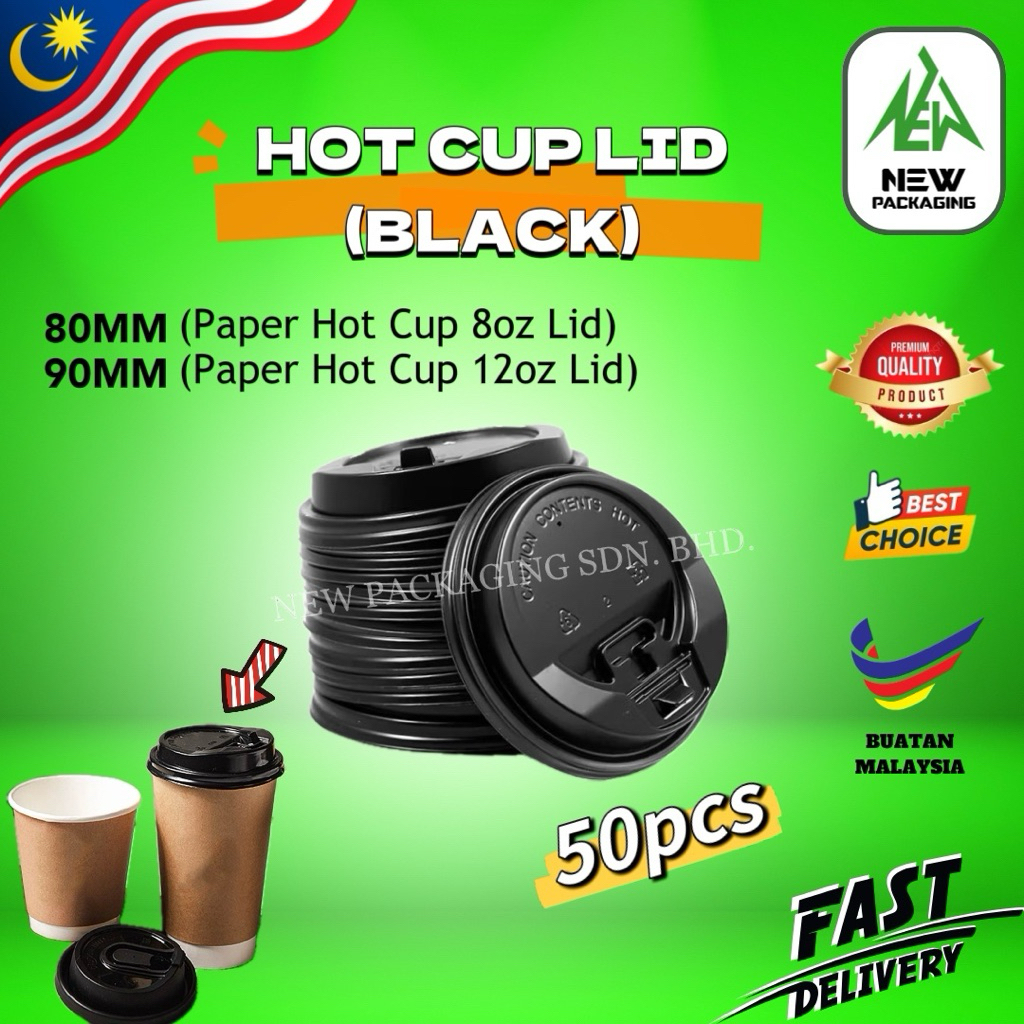Penutup Cawan Kertas Panas [80MM / 90MM] (Hitam) – Hot Paper Cup Lid ...