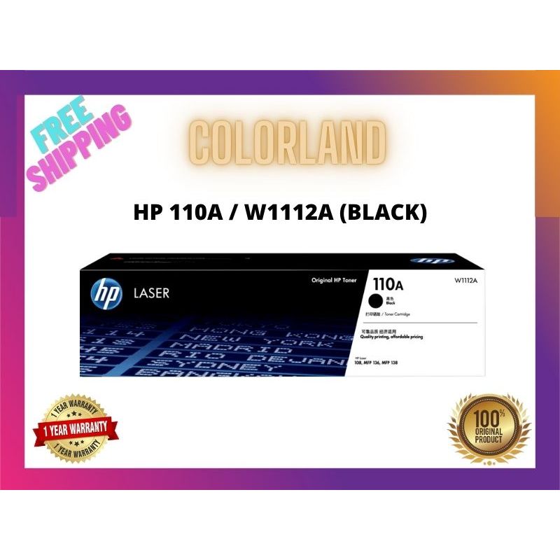 HP 110A / W1112A BLACK ORIGINAL LASER TONER CARTRIDGE GENUINE | Shopee ...