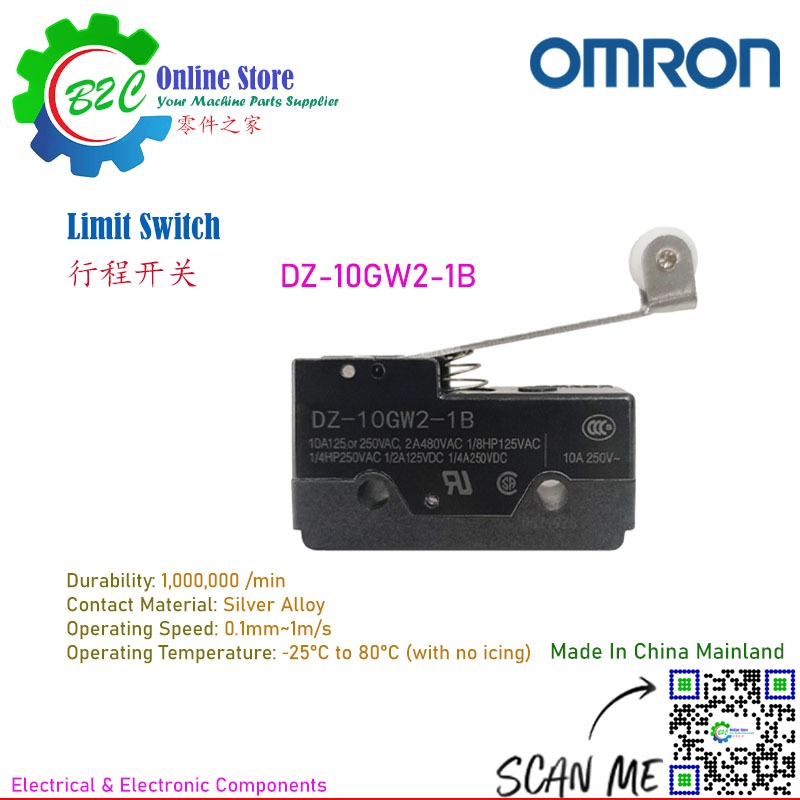 OMRON DZ-10GW2-1B Limit Switch Travel Limit Switches Silver Alloy Contact Point IP00 DZ-10GW2 ...