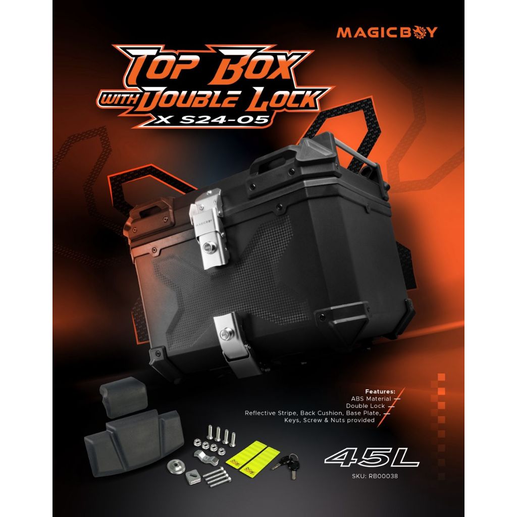MAGICBOY TOP BOX SL-102 S24-05 PETI BOX BELAKANG Y15 Y16 RSX RS150 ...