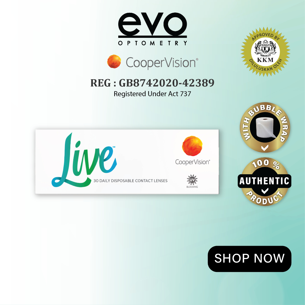 evo CooperVision Live Silicone Hydrogel Daily Contact Lenses (30 pcs ...