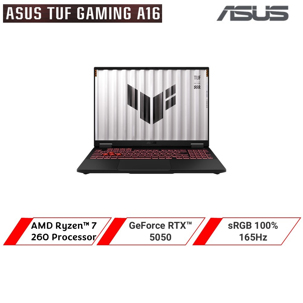 ASUS TUF FA608U-HRV068W Gaming Laptop (AMD AI R7, 16gb ddr5, 512gb ssd, Nvidia RTX5050 8GB, 16 ...