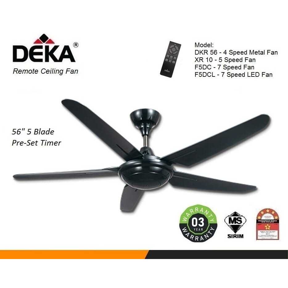 DEKA KRONOS K6DC Remote Control Ceiling Fan 56" ABS Fan 12 Speed DC ...