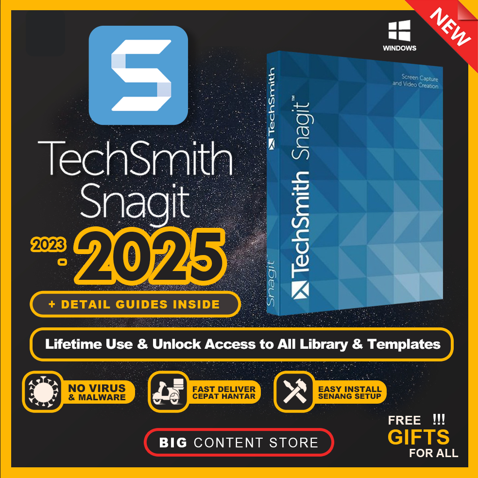 TechSmith Snagit 2025 v25.2 💯 EASY INSTALL SOFTWARE 💯 LIFETIME PREMIUM ...