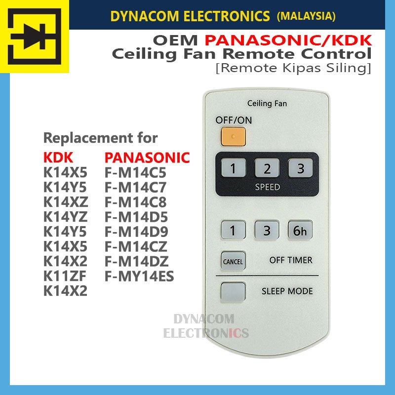 KDK/PANASONIC OEM Ceiling Fan Remote Control [Remote Gantian Kipas ...