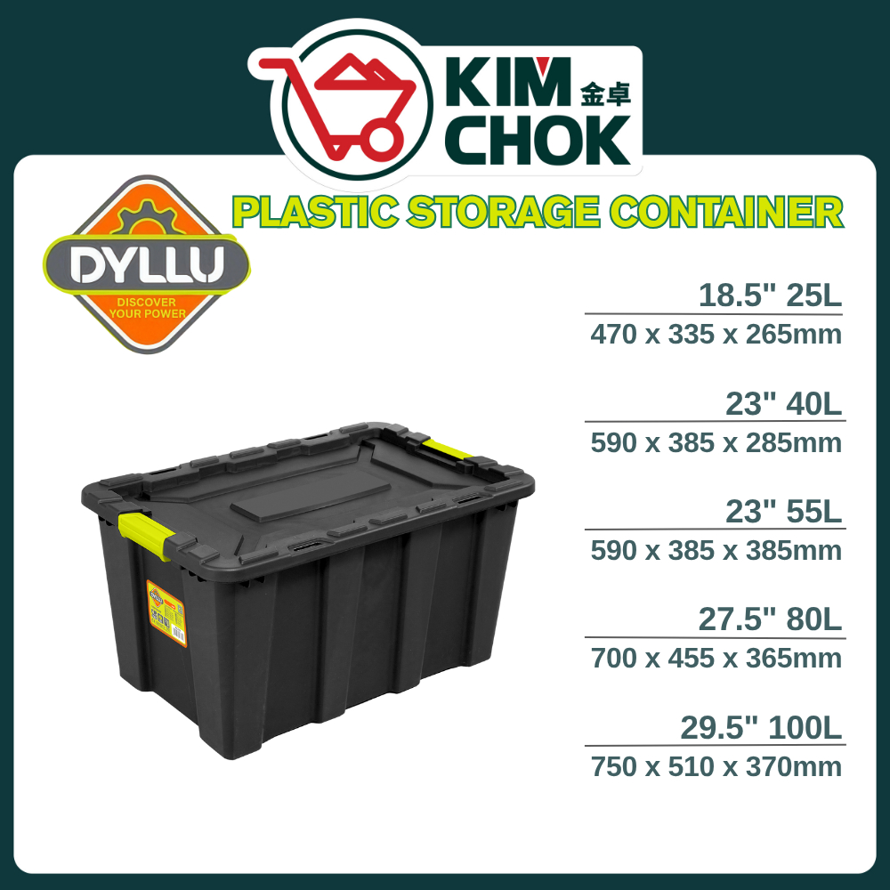 DYLLU Plastic Storage Container ( 25L / 40L / 55L / 80L / 100L ) Storage Box | Shopee Malaysia