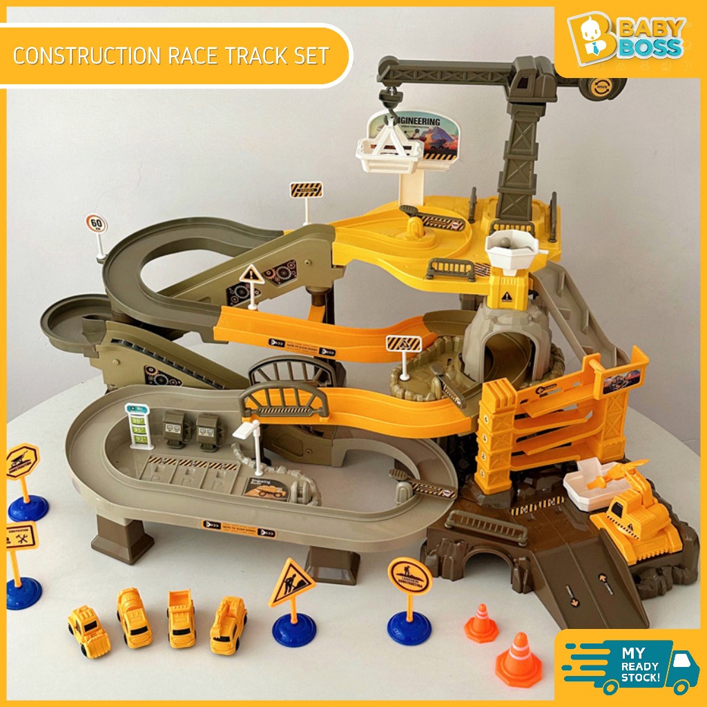 BabyBoss Construction Race Track Set with Mining Scenes Set Trek ...