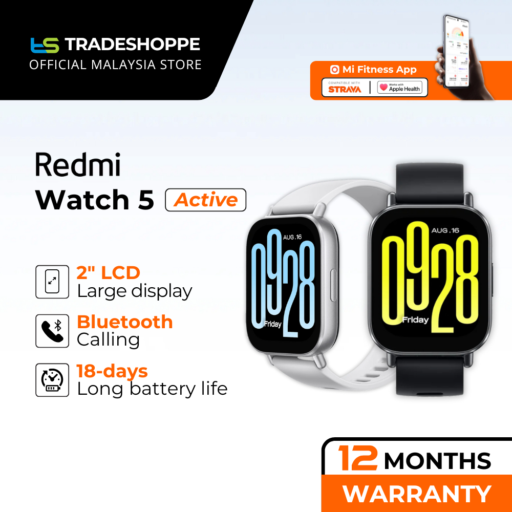 Redmi Watch 5 Active 2'' LCD display | Bluetooth® calling | Up to 18 ...