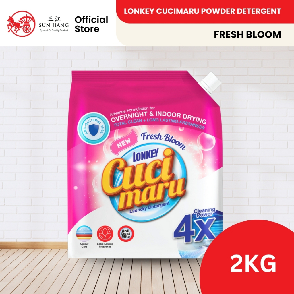 Lonkey Cucimaru Detergent Powder 2KG Fresh Bloom | Shopee Malaysia