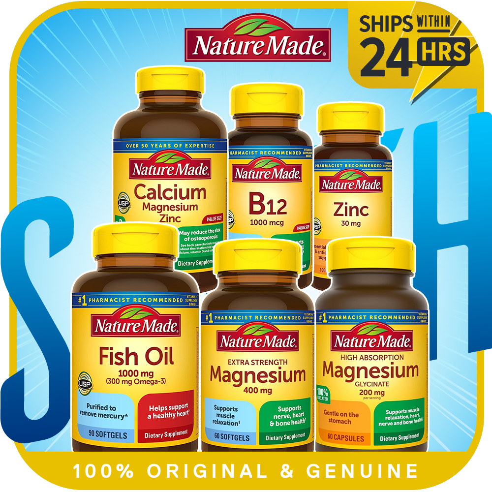 GENUINE Nature Made Fish Oil 1000mg Omega 3 | Calsium Mag Zinc | Extra ...