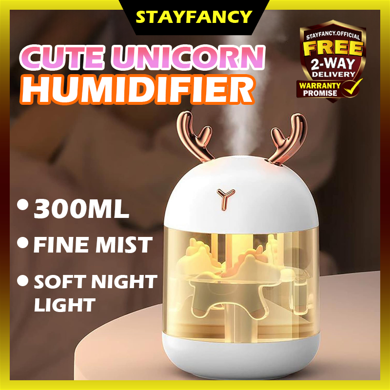 S.F Cute Unicorn Humidifier With LED Night Light Lamp Aromatherapy ...