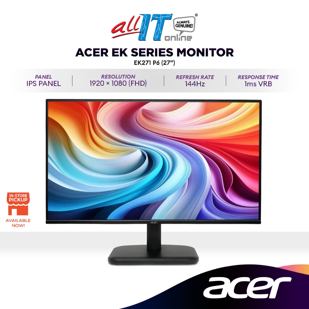 ACER EK271G / EK271 P6 (27") EK241Y G / EK241Y P6 (24") FHD Monitor | IPS | 144Hz | Adaptive ...