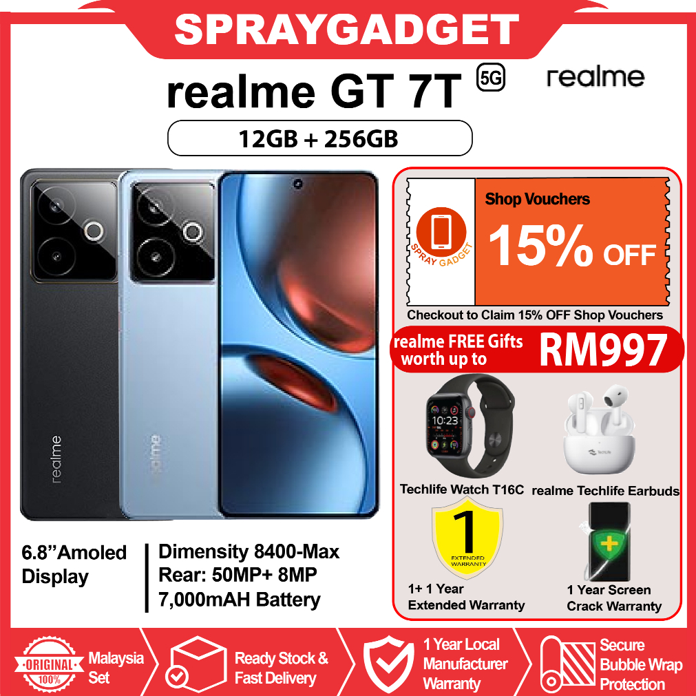 realme GT 7T 5G (12GB RAM + 256GB ROM ) Dimensity 8400-MAX | 7,000mAh ...
