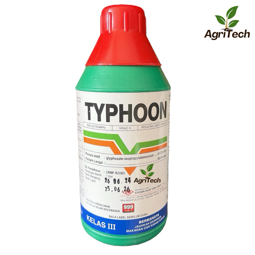 TYPHOON 1Liter/Glyphosate Isopropylammonium 41%|Weed killer Herbicide ...