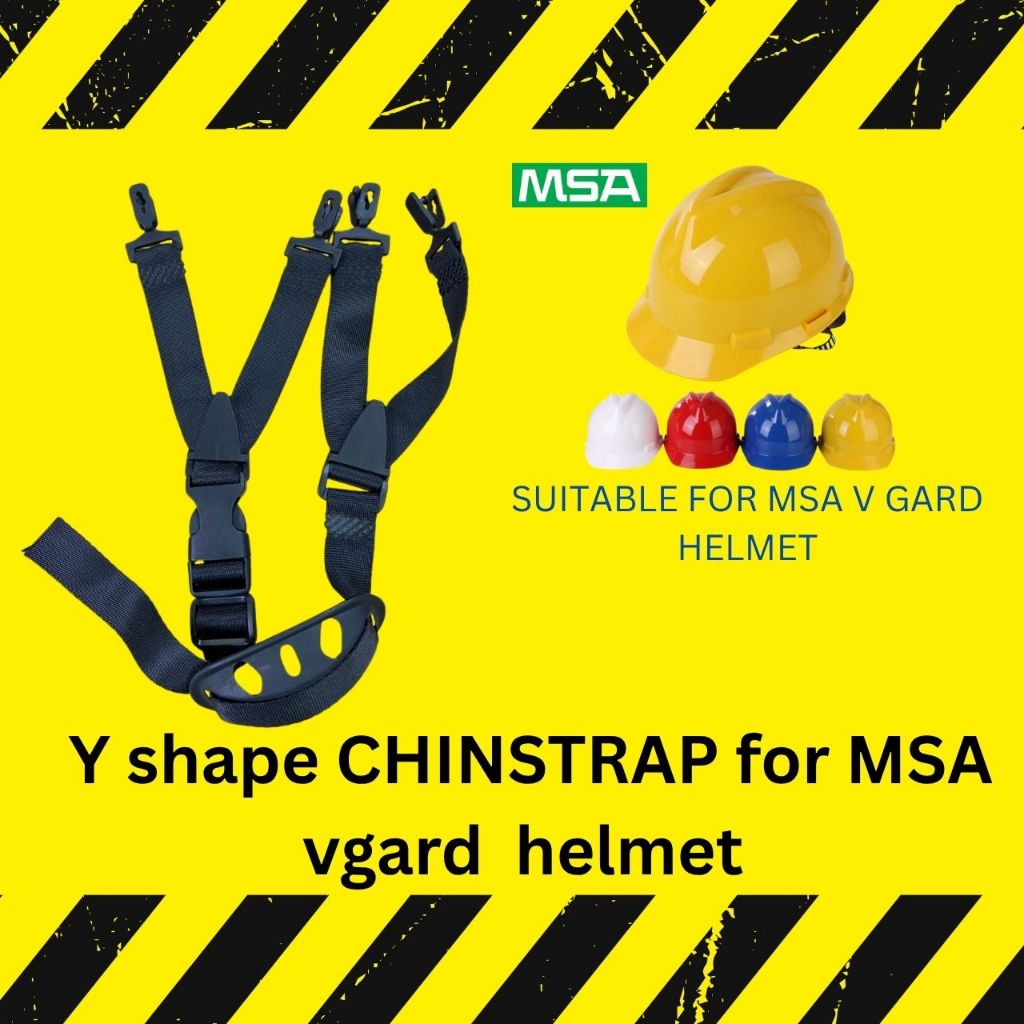 MSA VGARD SAFETY HELMET CHINSTRAP, Y SHAPE, ADJUSTABLE BUCKLE CLOSURE ...