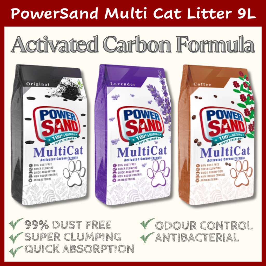 GUN PET Power Sand Multi Cat Litter 9L Natural Powersand Odor Multicat ...