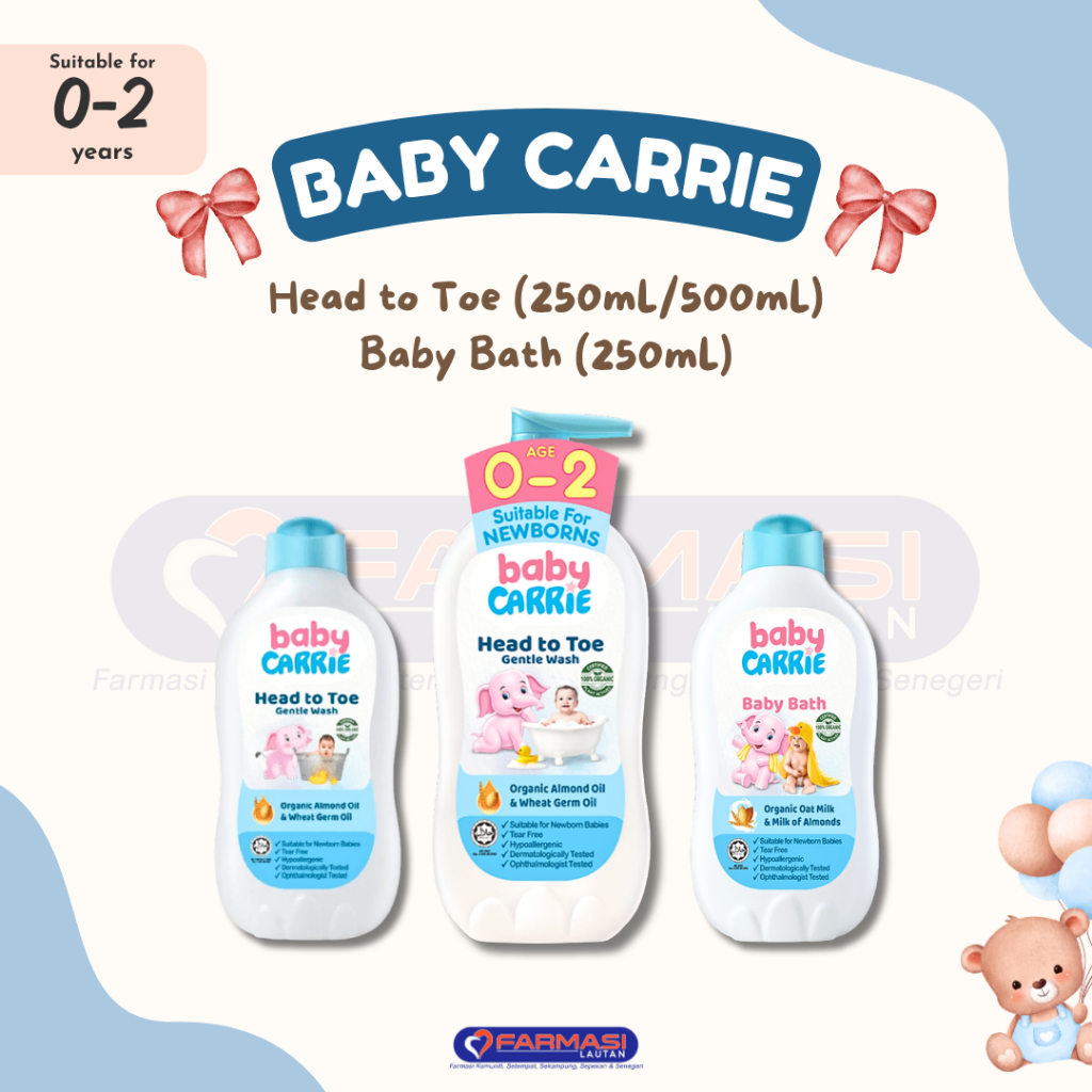 Baby Carrie Head To Toe Gentle Wash/Baby Bath (250mL/500mL) | Shopee ...