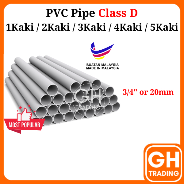 PVC Pipe Big Batang Paip PVC Hitam Paip Air Pvc 20mm 3/4 inci Class D Nipis | Shopee Malaysia