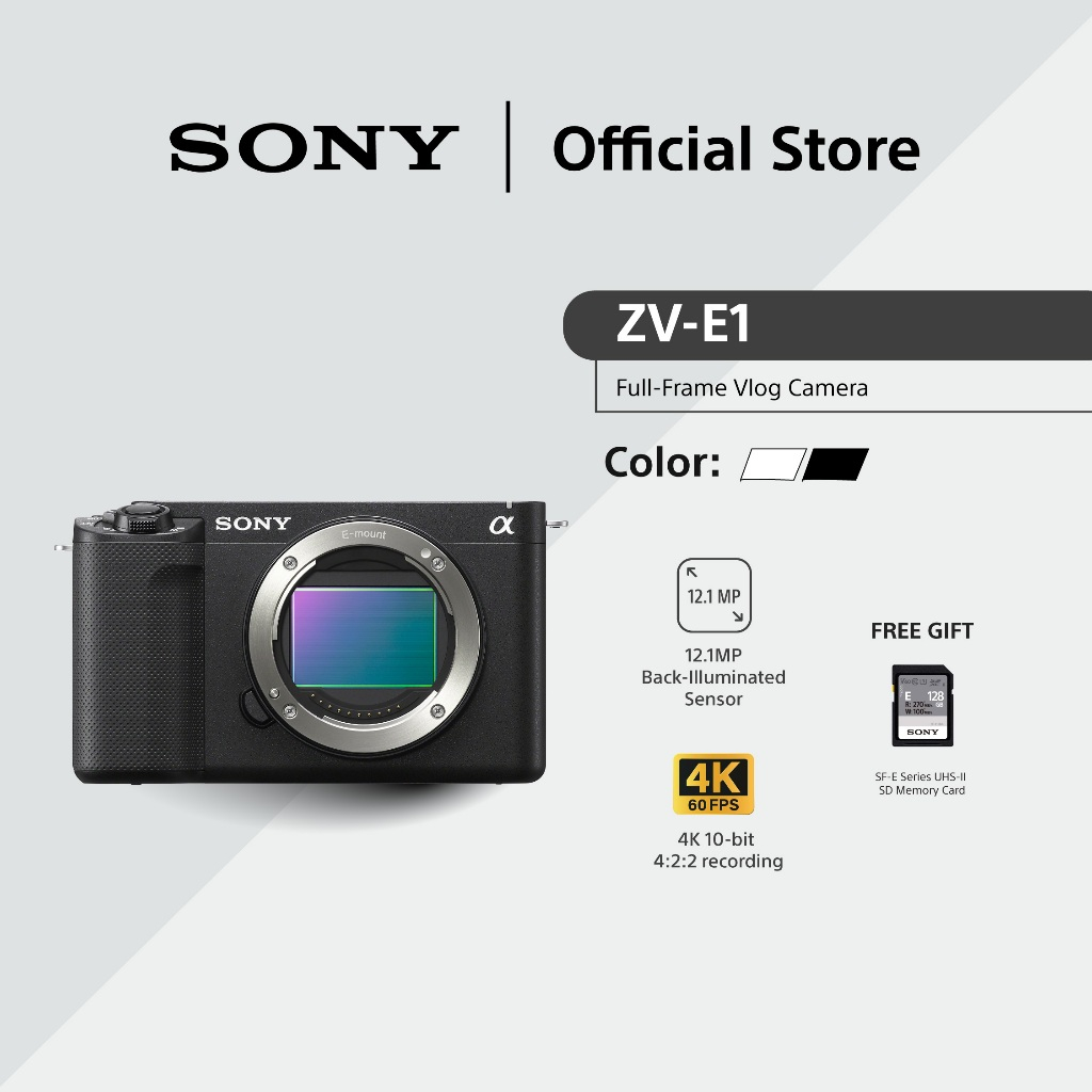 Sony ZV-E1 full-frame vlog camera (Body Only) | ZV-E1 | Free Gift [SF-E128A SD Card] | Shopee ...