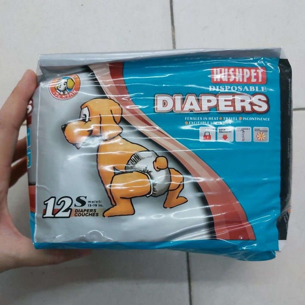 Hush Disposable Diapers Small Size Dog Puppy Diapers Cat Pampers ...