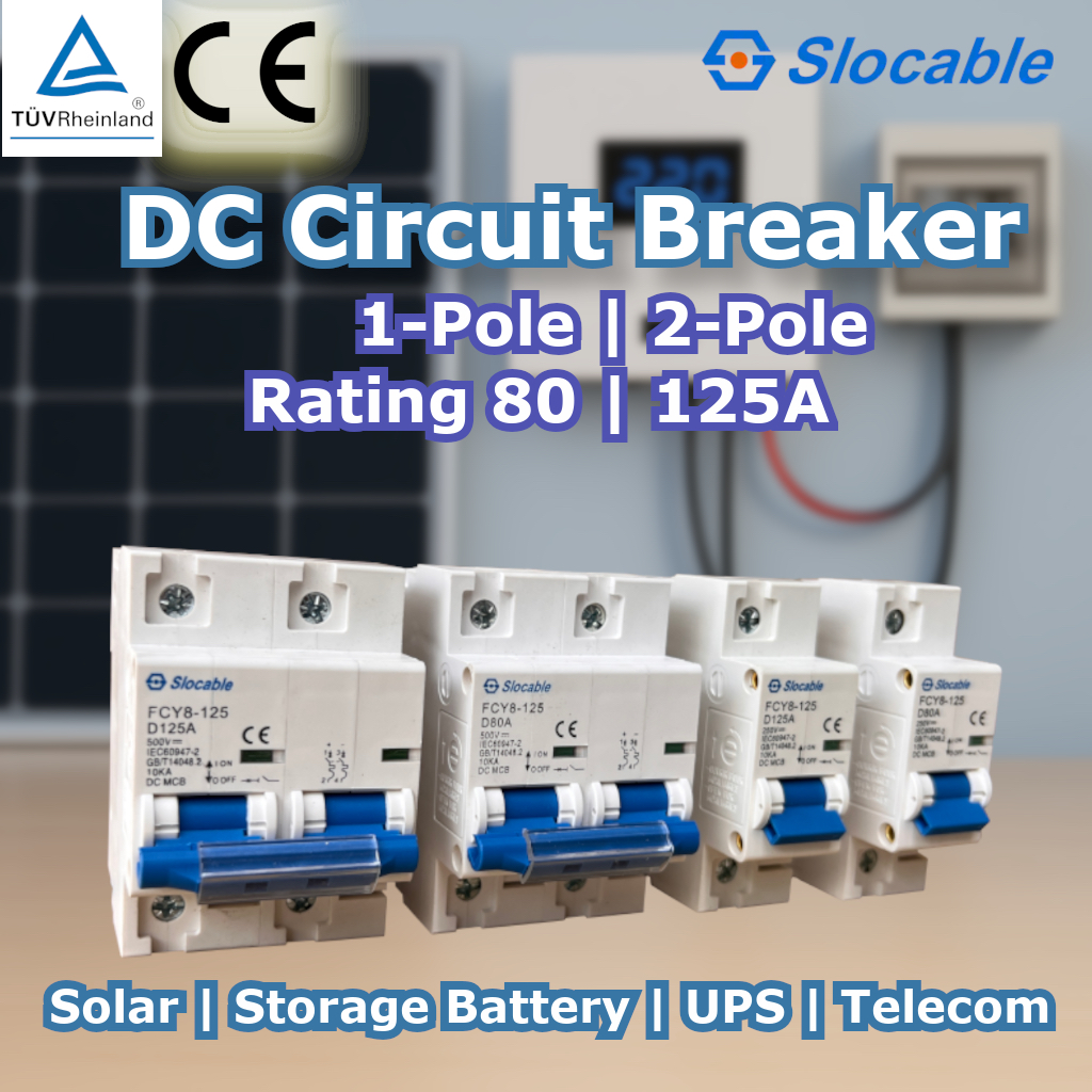 DC MCB Circuit Breaker 1-Pole 2-Pole 80A / 125A for Solar System ...