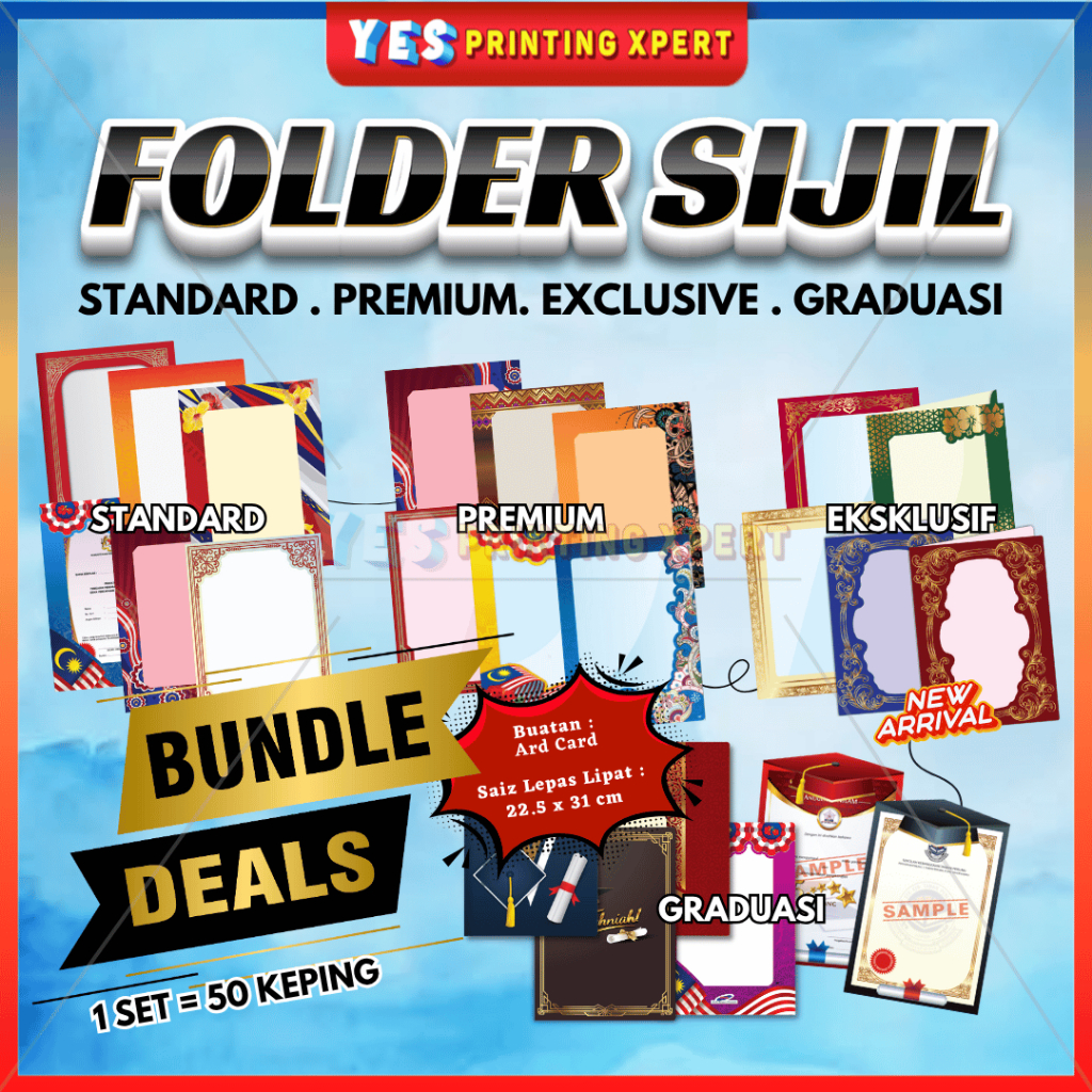 #TOP 1 [HARGA BORONG] FOLDER SIJIL 1 SET-50 PCS / GRADUASI / FOLDER ...