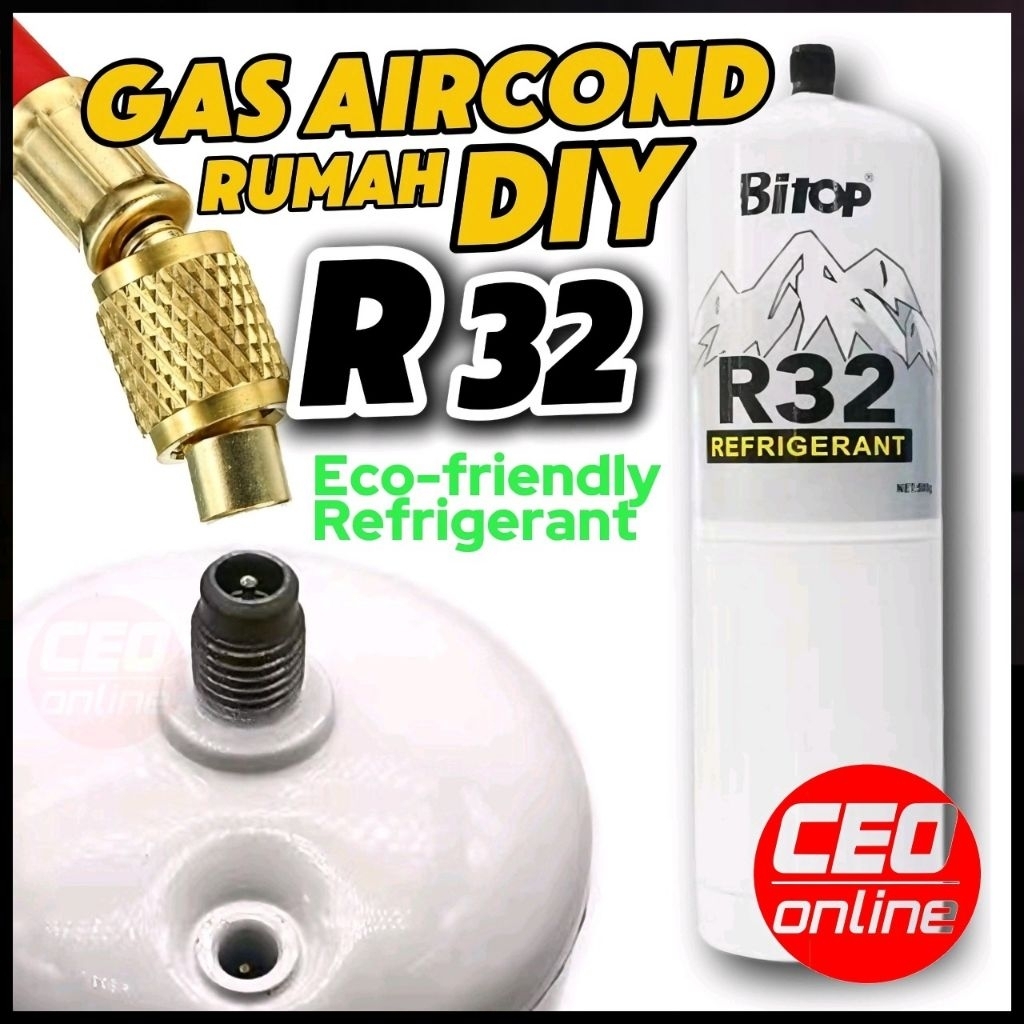 CEO 🇲🇾 R32 Gas Aircond Rumah Penyaman Udara Air Conditioner Manifold Gauge Gas Meter Charging ...